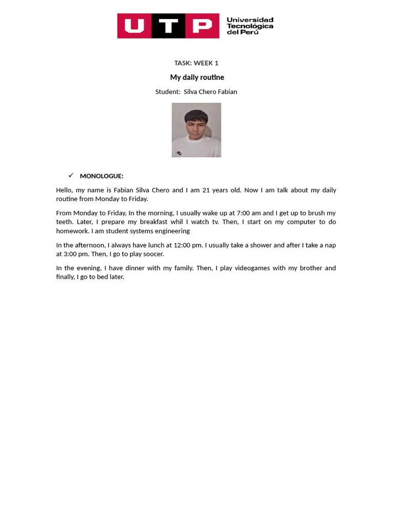 My Daily Routine Pdf