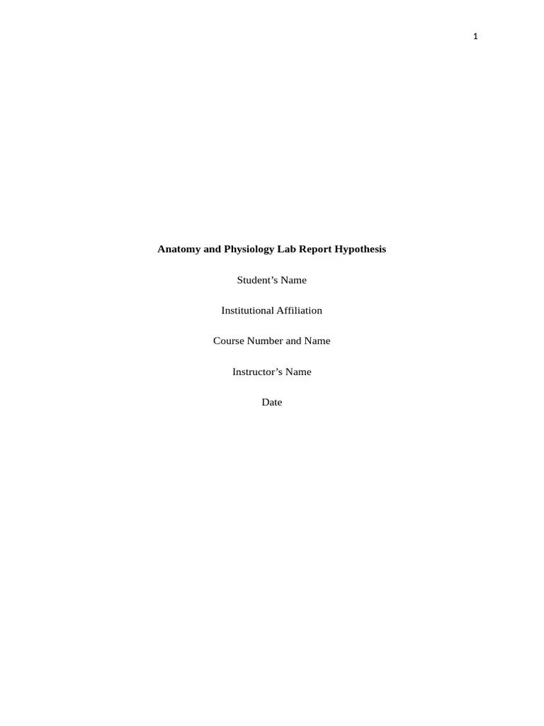 Anatomy And Physiology Lab Report Hypothesis Pdf Nervous System