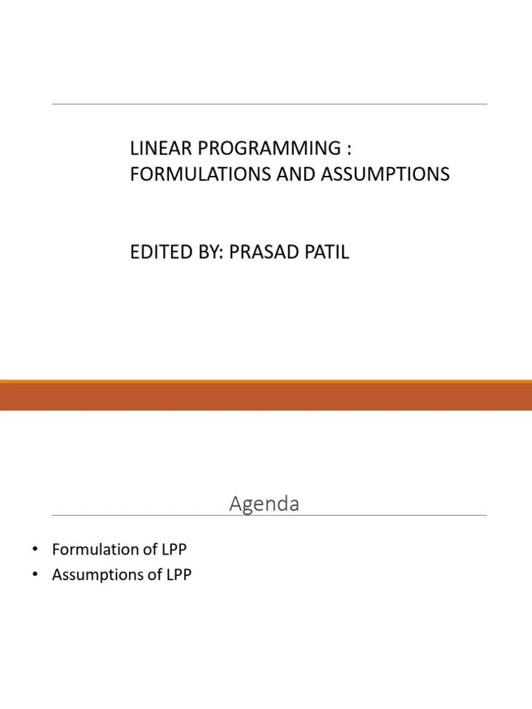 Lpp Formulation Compressed Pdf