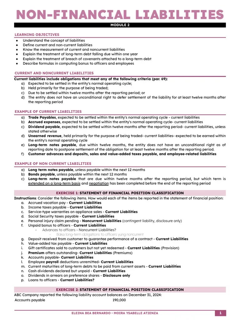 Module 2 Non Financial Liabilities Pdf
