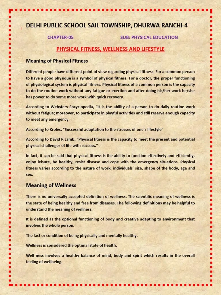 Ch 5 Physical Fitness Health Wellness Pdf Flexibility Anatomy