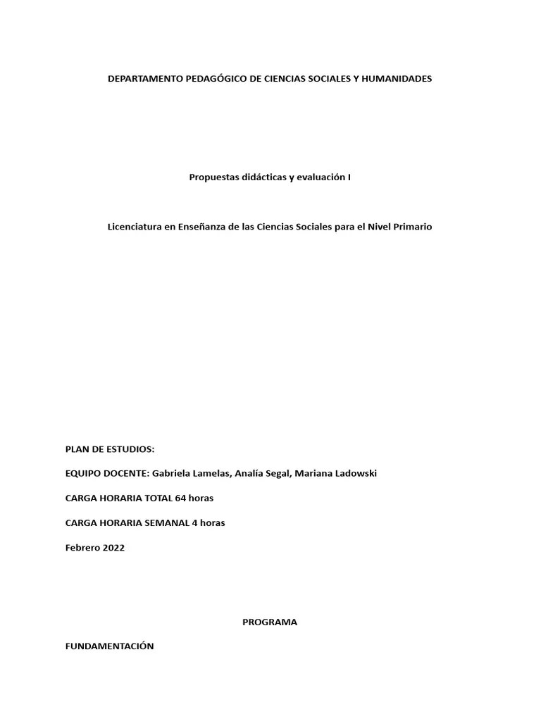 Propuestas Didácticas En Ciencias Sociales Pdf Enseñando Plan De