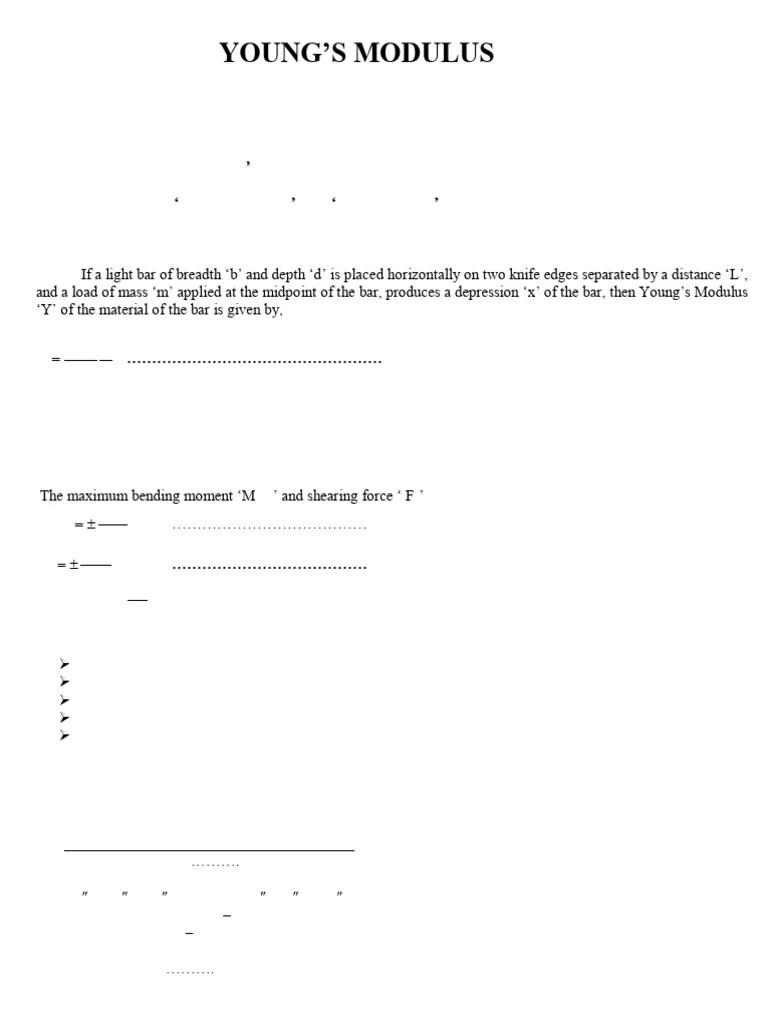 Young S Modulus Pdf