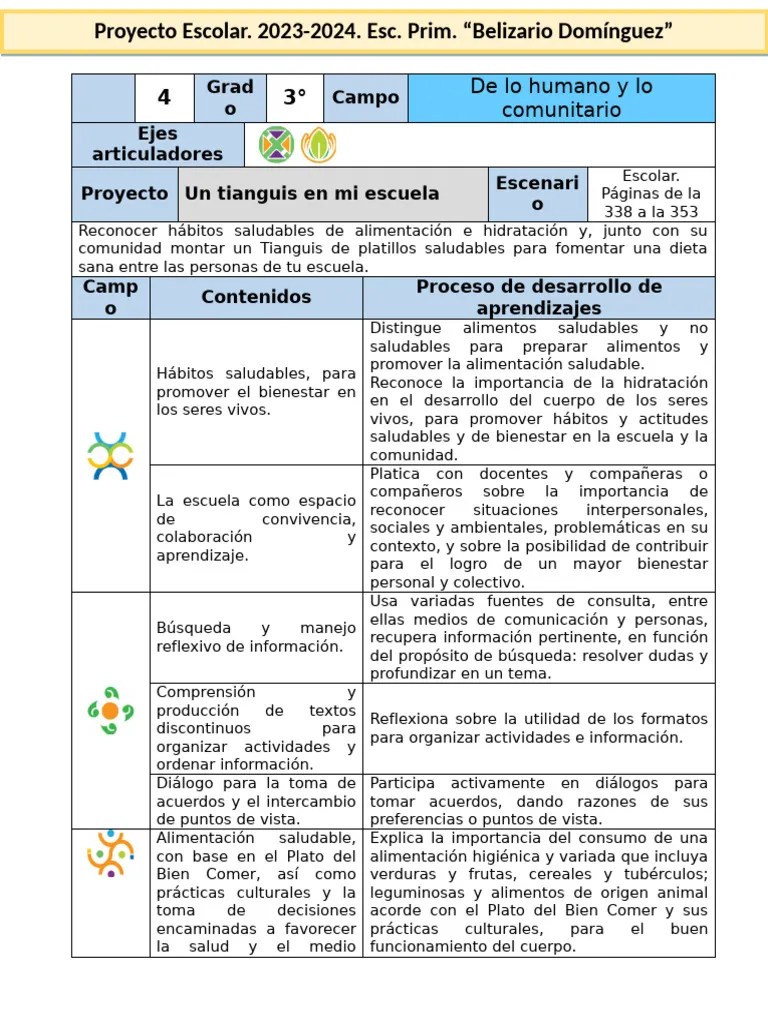 Proyecto 1 Un Tianguis En Mi Escuela Pdf