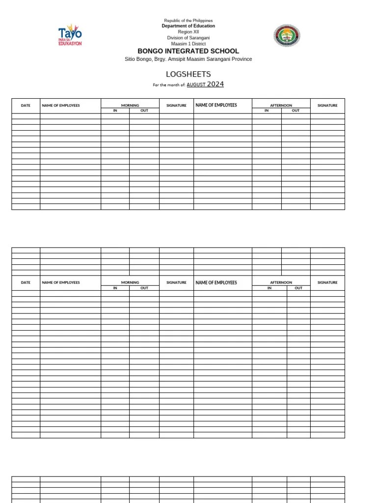 Logsheet Pdf