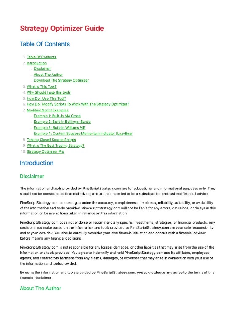 Strategy Optimizer Guide Pdf