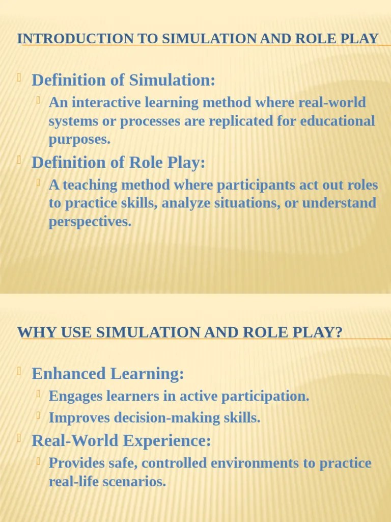Introduction To Simulation And Role Play Pdf