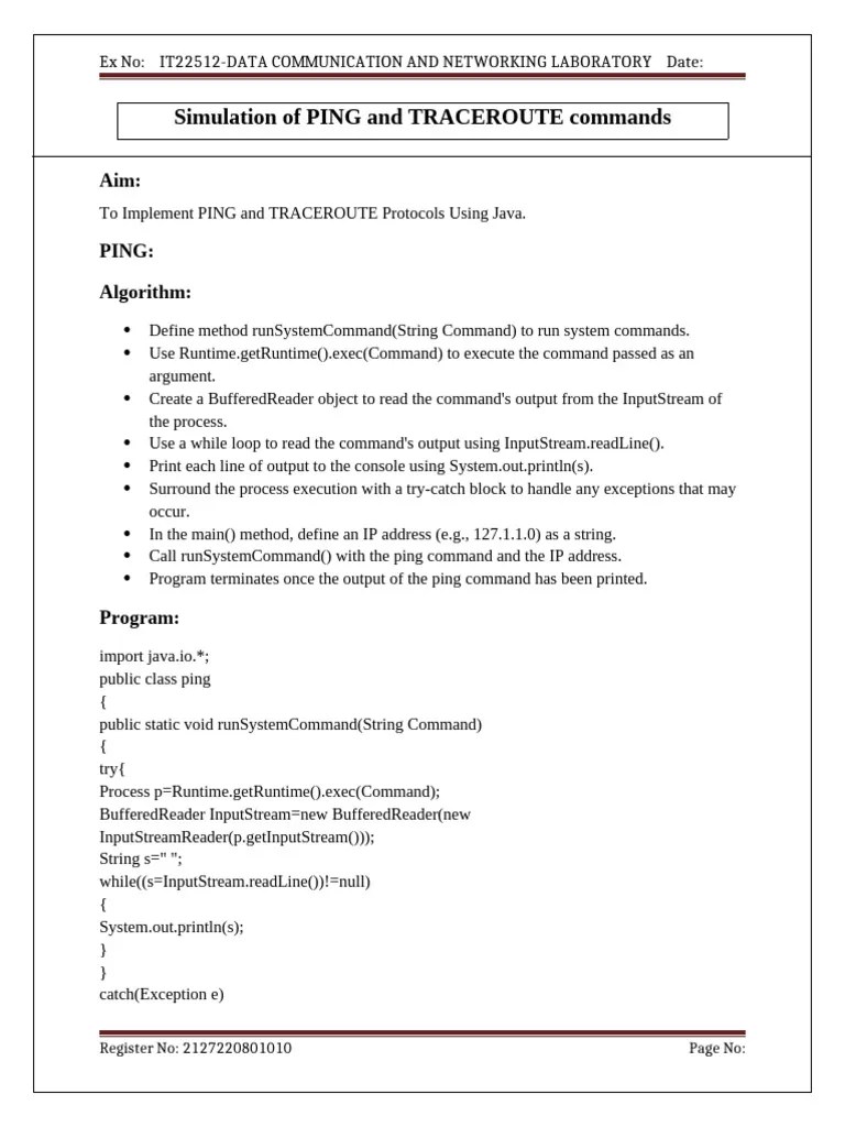 Ping And Traceroute Pdf