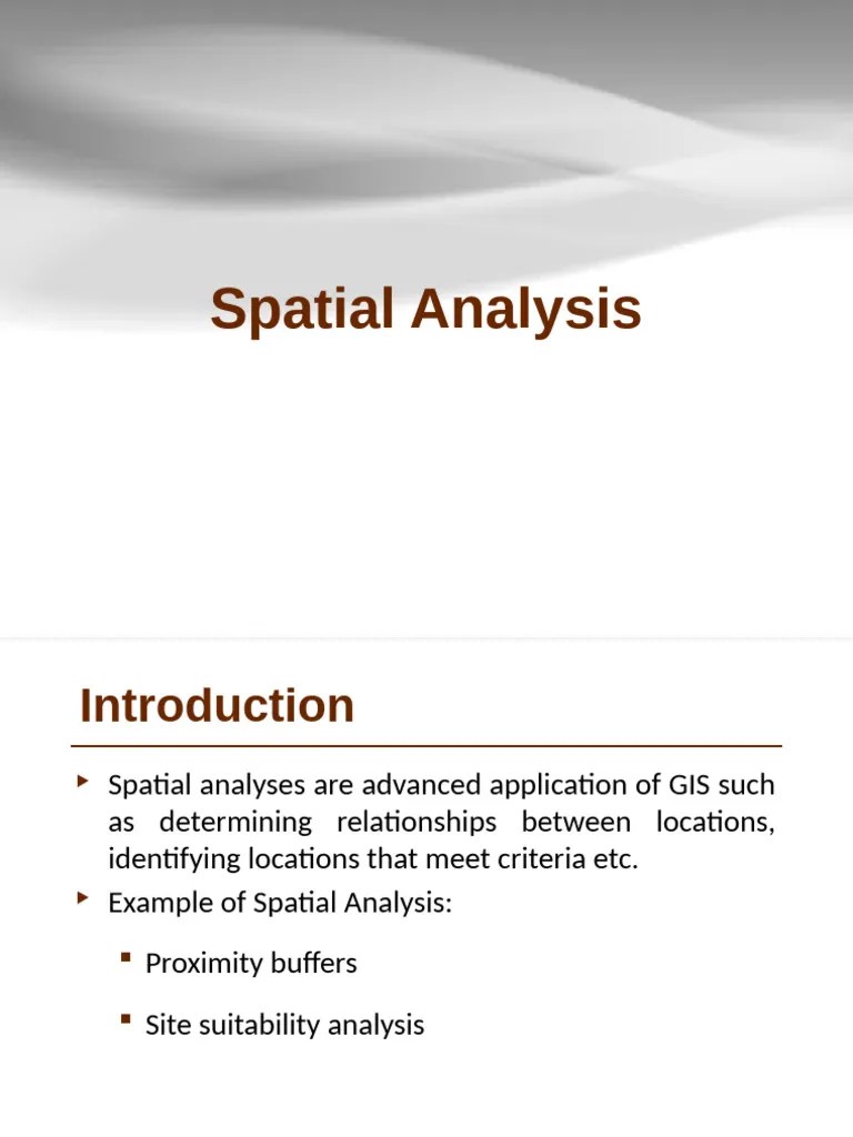 Spatial Analysis Pdf