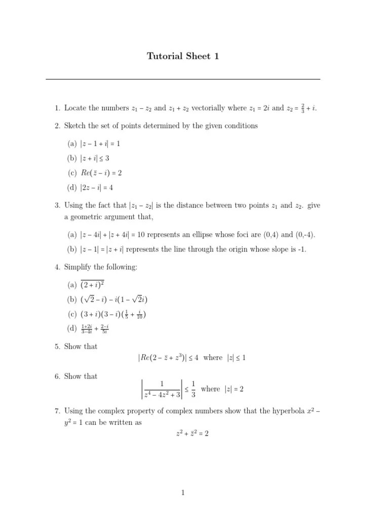 Complex Tutorial 1 Pdf