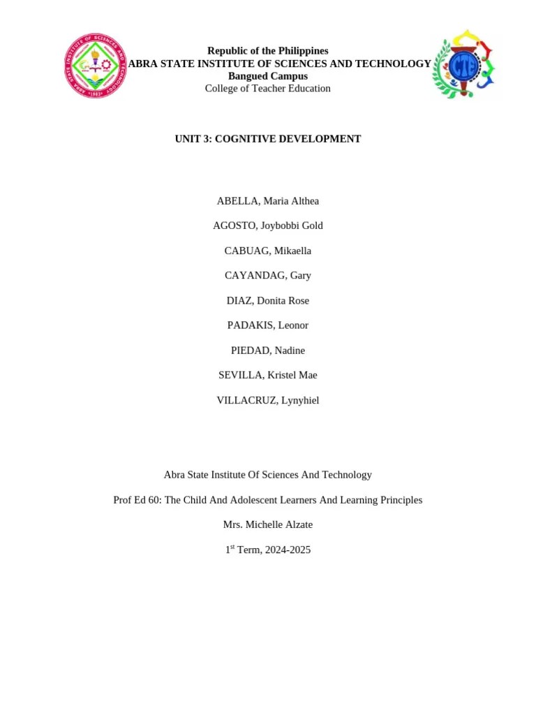 Unit 3 Cognitive Development Soft Pdf Intelligence Wellness