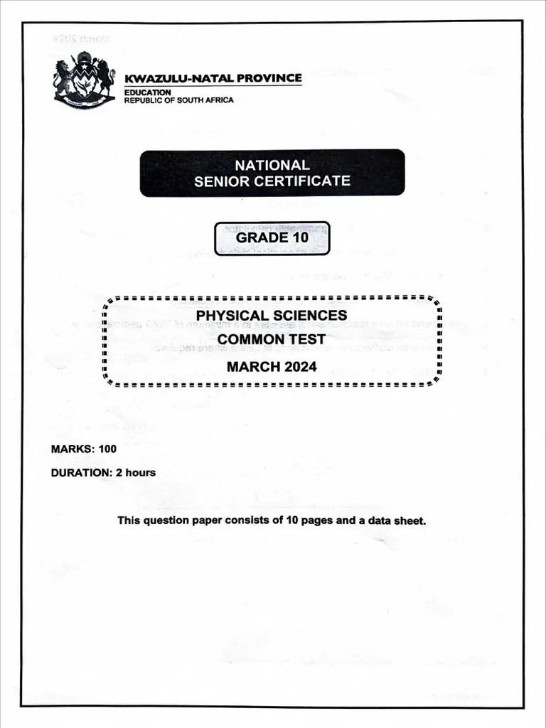 2024 Kzn G10 Psc Mar Qp Pdf
