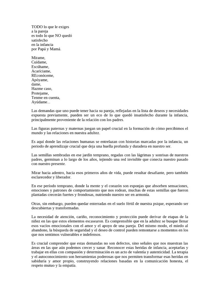 Todo Lo Que Le Exiges Pdf Amor Adultos