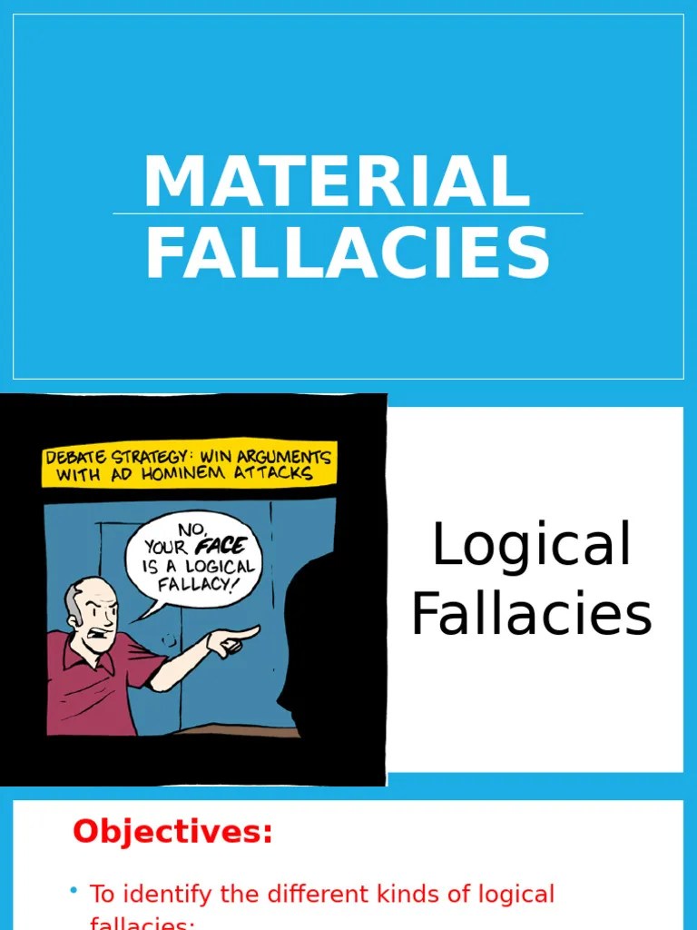 Material Fallacies Pdf Fallacy Argument