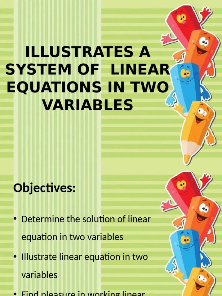 Week 8 Ppt1 Illustrating Le In Two Variables Pdf Language Arts
