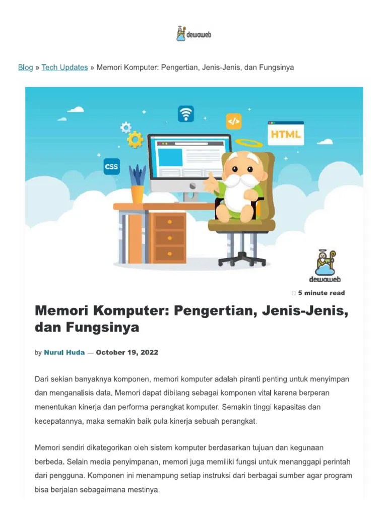 Memori Komputer Pengertian Jenis Jenis Dan Fungsinya Pdf