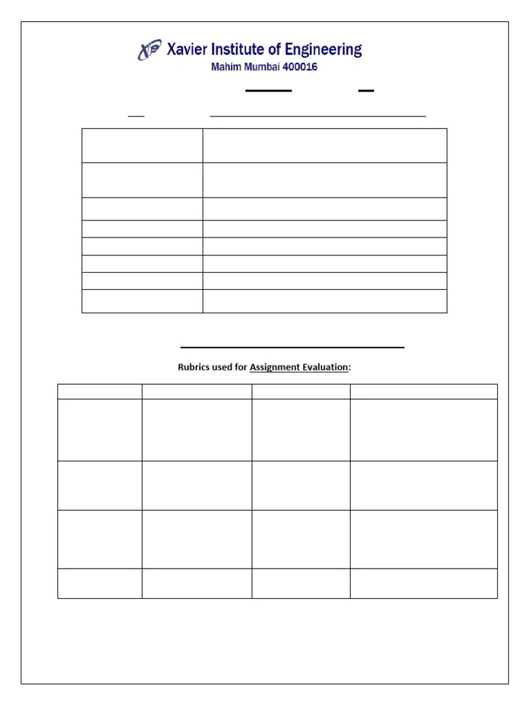 Indexpage Assignment Rubrics Pce Ii Pdf