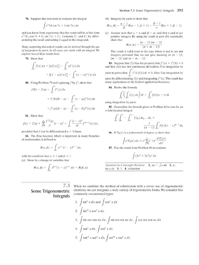 Some Trigonometric Integrals Pdf