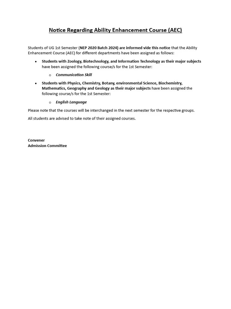 Notice Aec Pdf