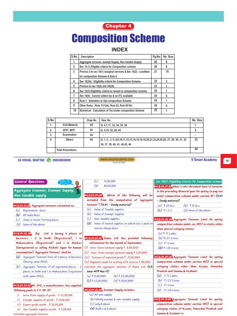Chapter 4 Composition Scheme Pdf Value Added Tax Public Finance
