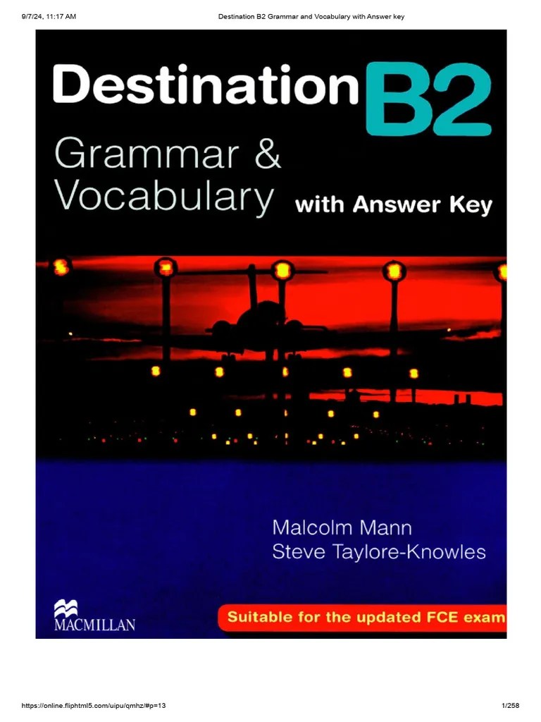Destination B2 Grammar Vocabulary Key Pdf