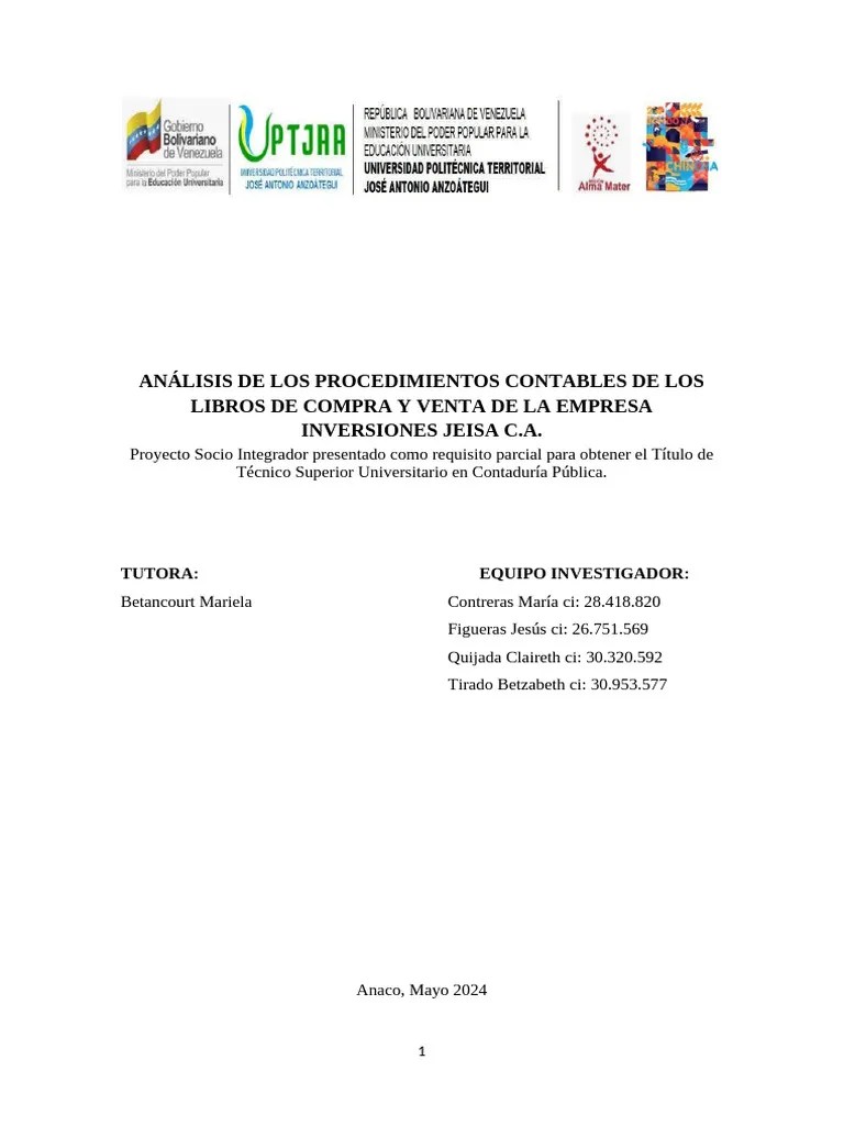 0 - Proyecto - Jose Julio 2024 | PDF | Business | Contabilidad