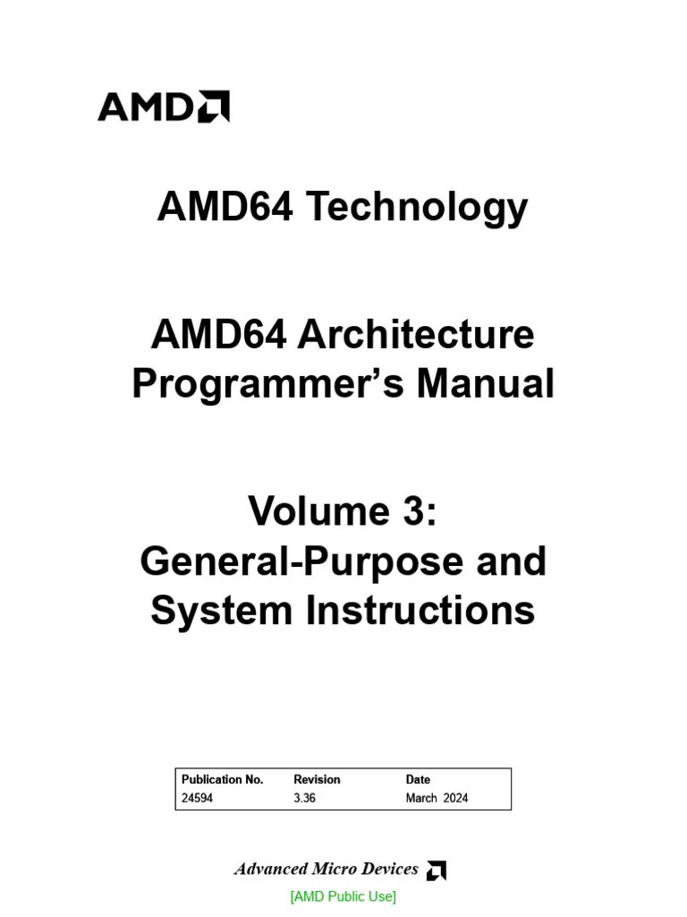 Amd Vol 3 Pdf Computer Architecture Computer Hardware