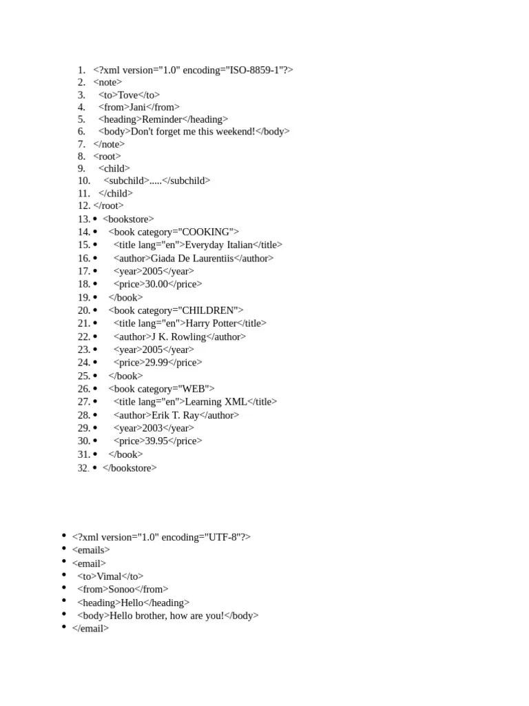 Xml Microsoft Word Xml Practicle Exam Pdf Pdf Computers