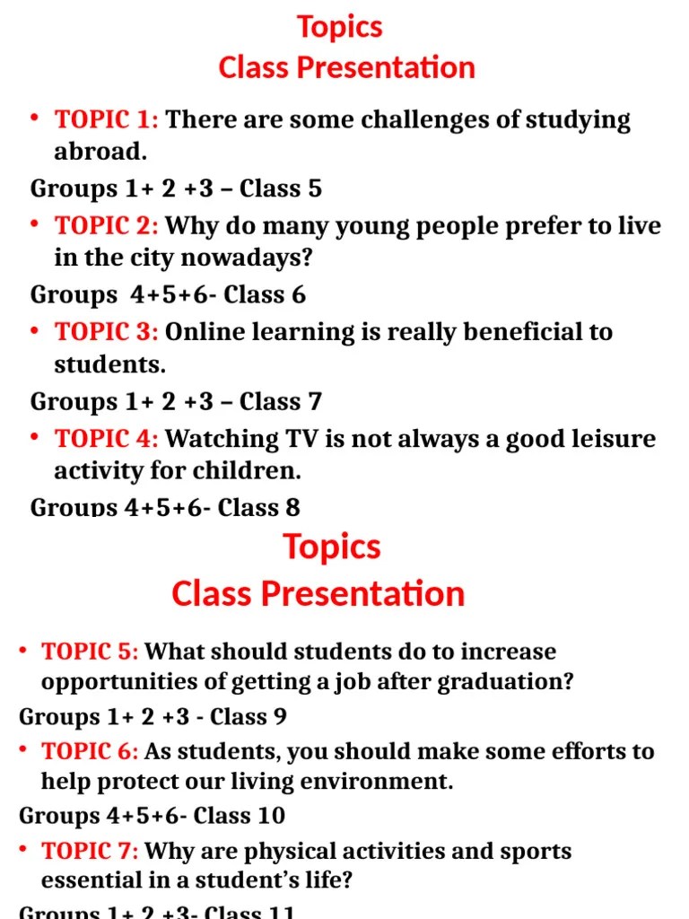 Topic Presentation Pdf