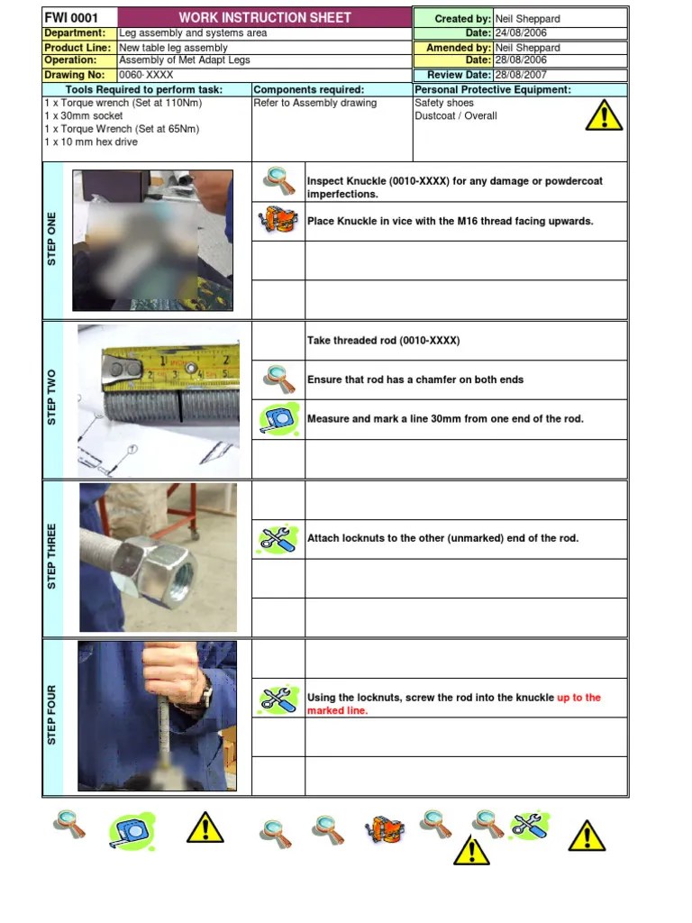 Work Instruction WIP | PDF