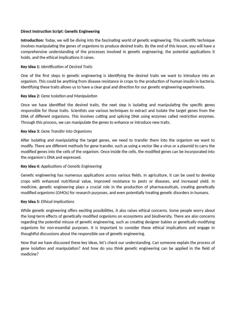 Genetic Engineering | PDF | Genetic Engineering | Genetics