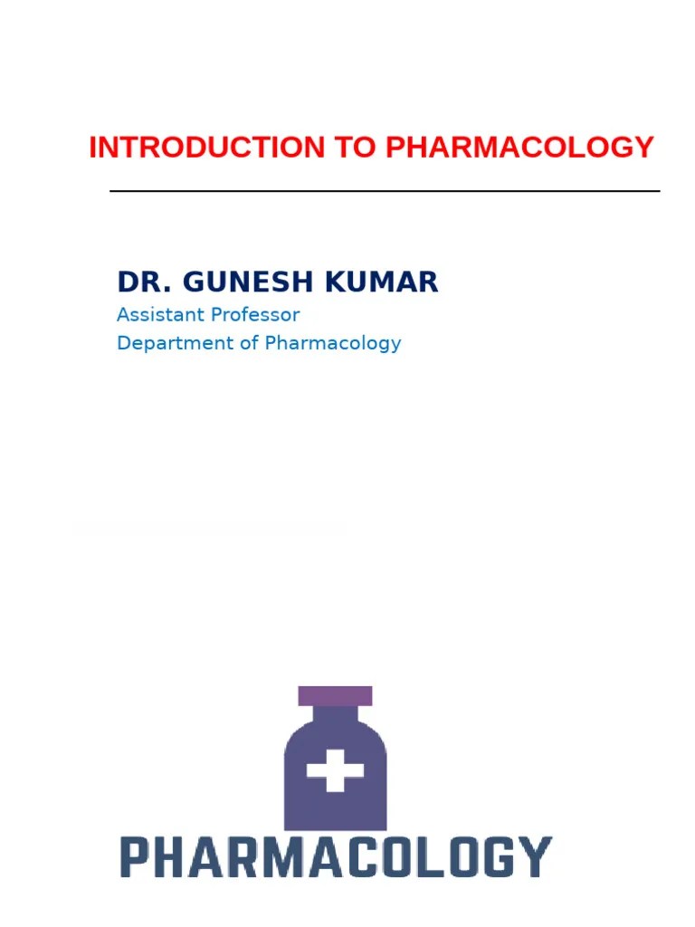 Introduction To Pharmacology Pdf