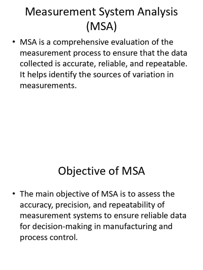 Measurement System Analysis Msa Pdf Accuracy And Precision