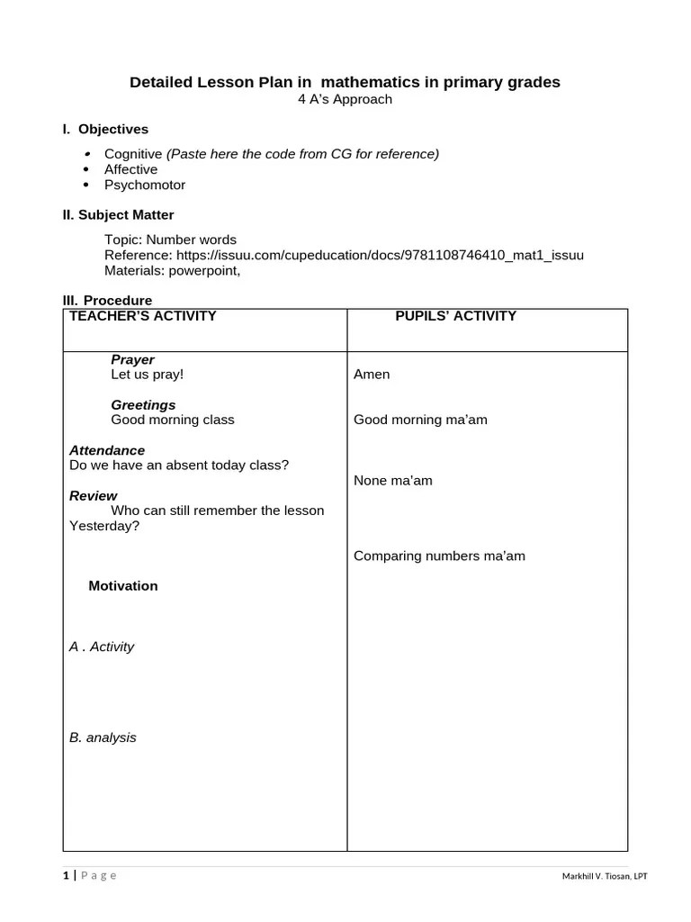 Lp Example For Math Pdf Learning Teachers