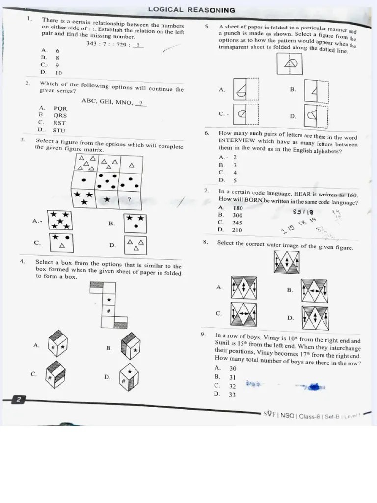 Sof Nso Class 8 2022 23 No Answer Pdf