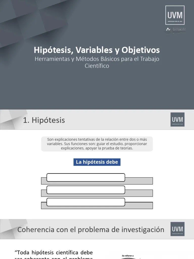 Hipótesis Y Variables En Investigación Pdf Hipótesis Variable