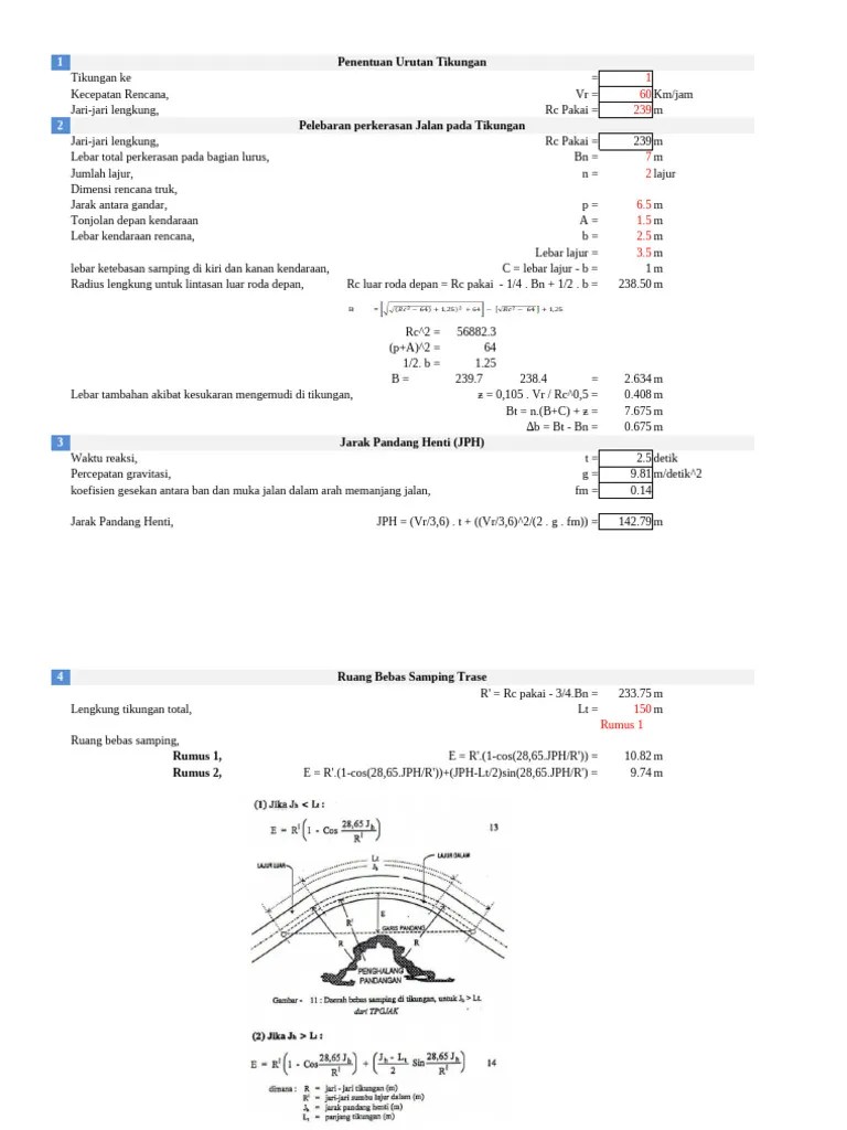 Pelebaran Tikungan Update Jph 1 Pdf Sains Matematika