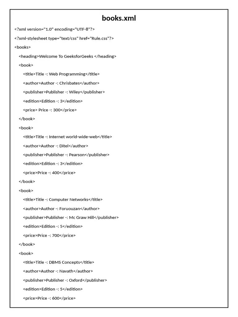 Exp3 Xml Css Pdf Art Computers