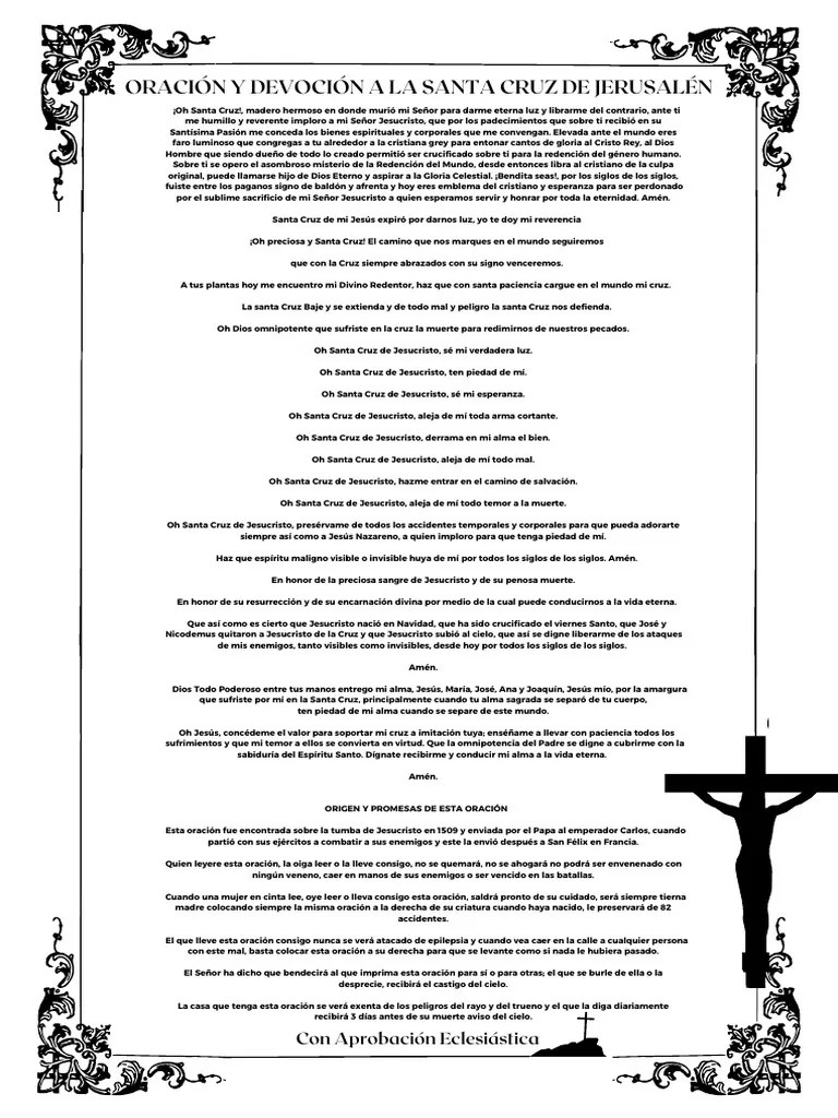 Oración A La Santa Cruz De Jerusalén Pdf Jesús Dios