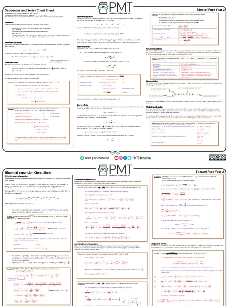 Math Summary Pdf Recurrence Relation Sequence