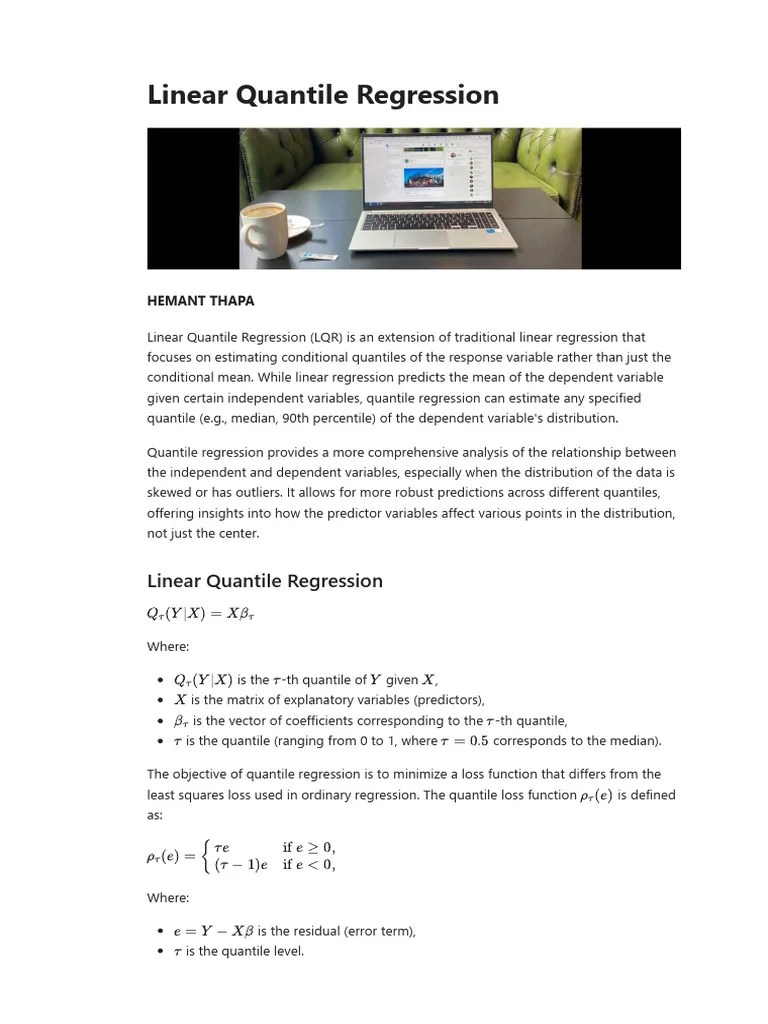 Quantile Regression Analysis Pdf Linear Regression Quantile