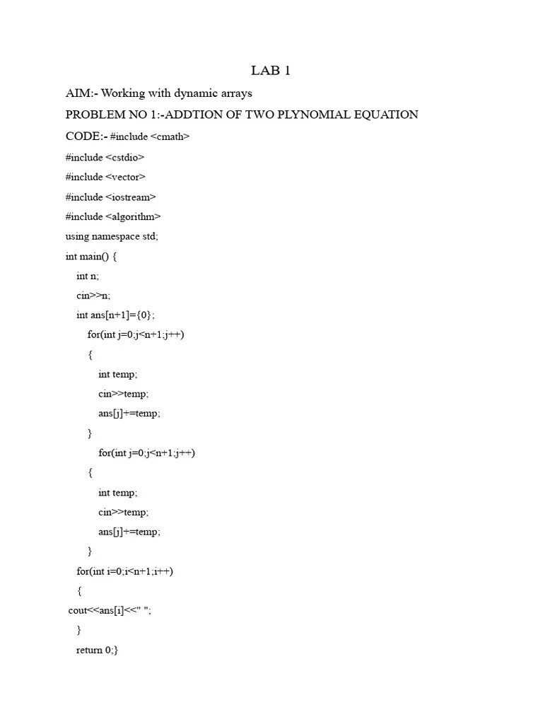 Ce 124 B2 Lab 1 To 4 Pdf Namespace Computer Programming