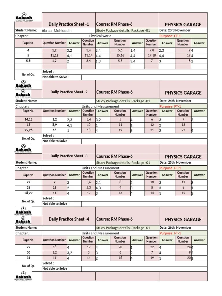 Daily Practice Sheet 2 Rm Group 6 Pdf Pdf Natural Sciences