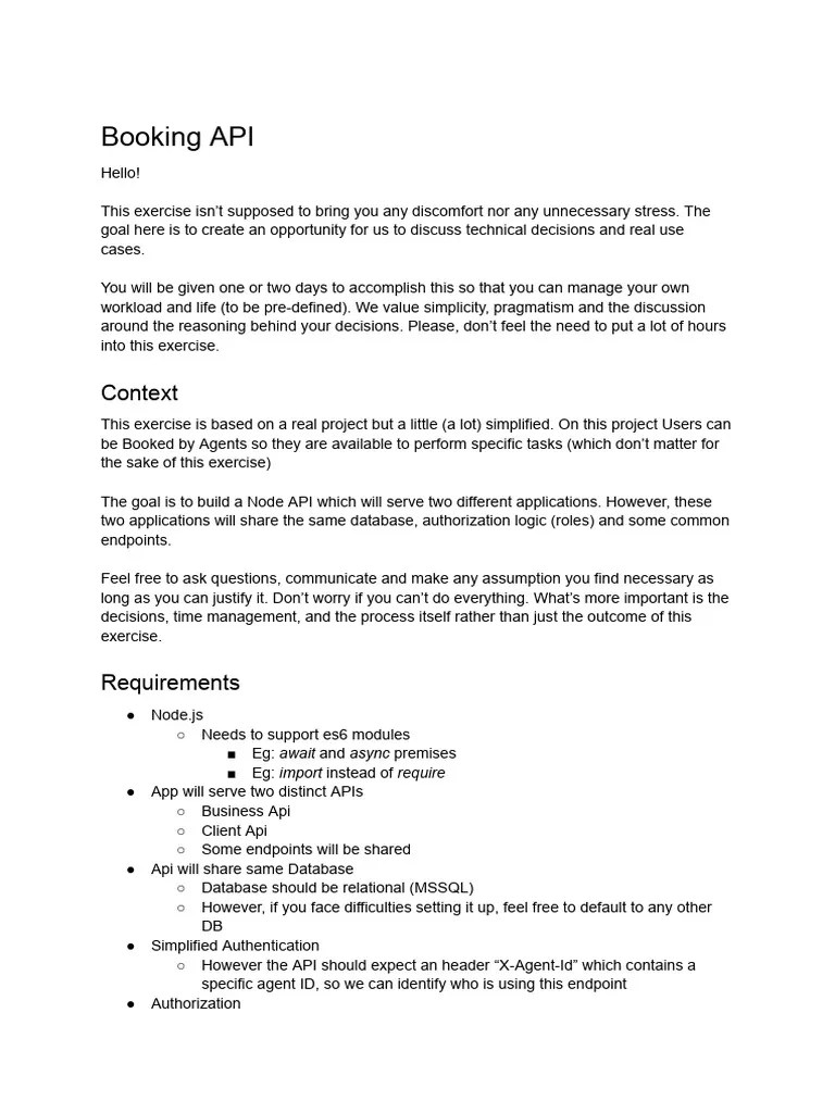 Node Tech Exercise Pdf Databases Software Engineering