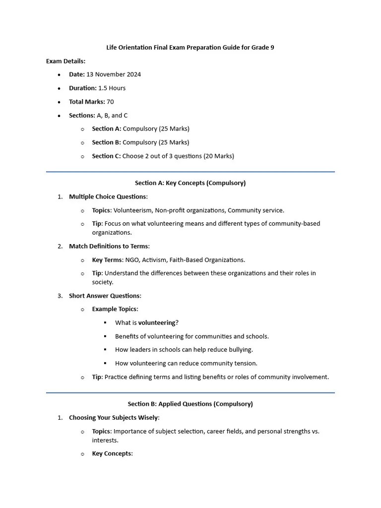 Grade 9 Life Orientation Exam Guide Pdf Violence Nonprofit