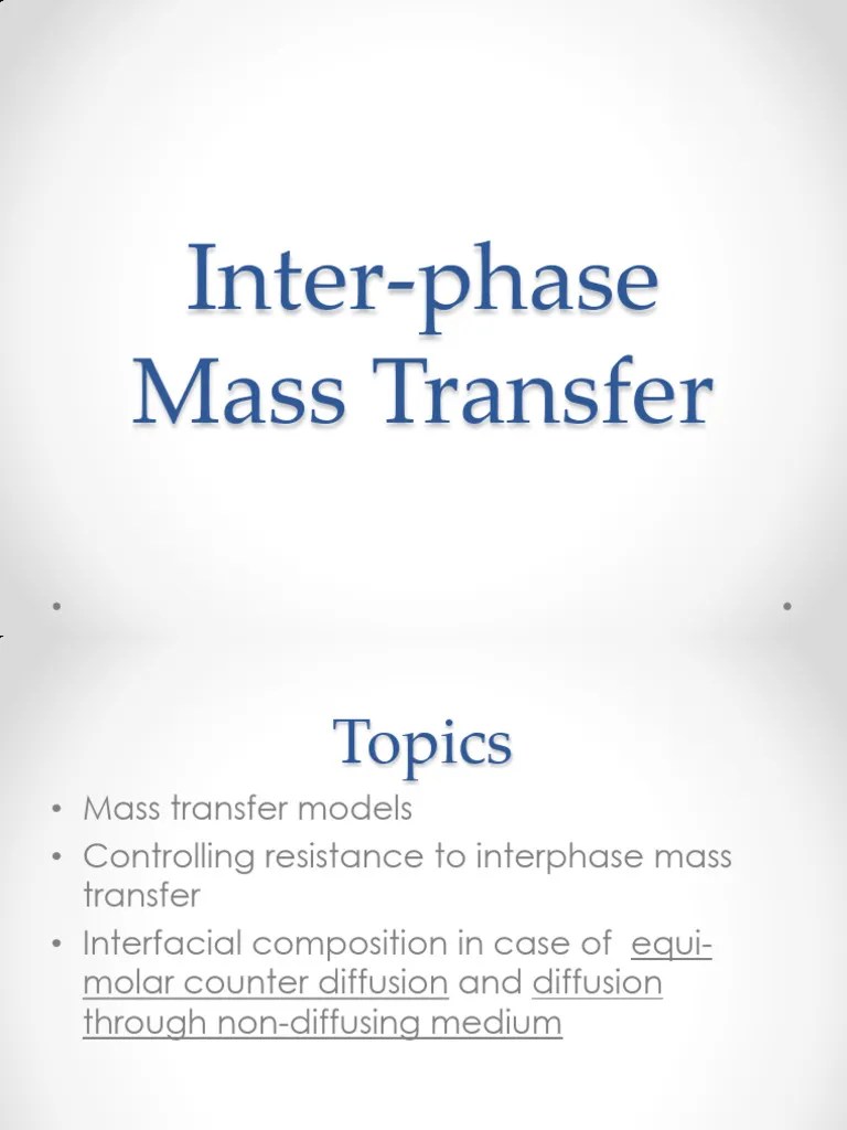 Interphase Mass Transfer Models Explained Pdf Teaching Methods