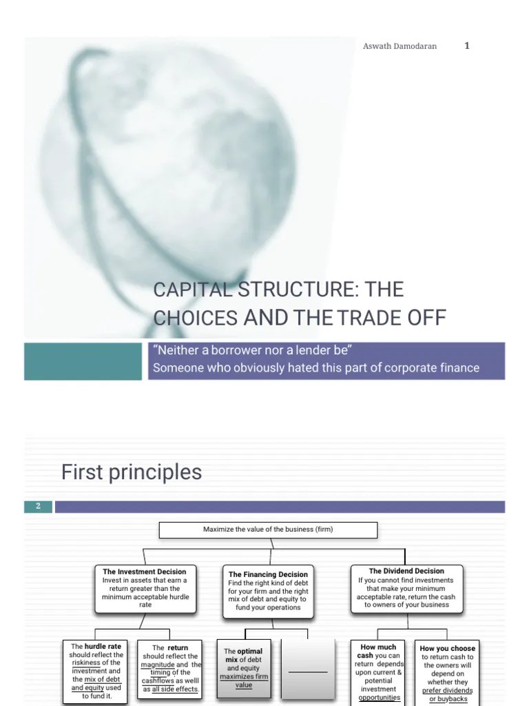 Capital Structure Pdf Capital Structure Equity Finance