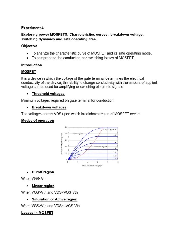 Mosfet Analysis For Engineers Pdf Science Mathematics Computers