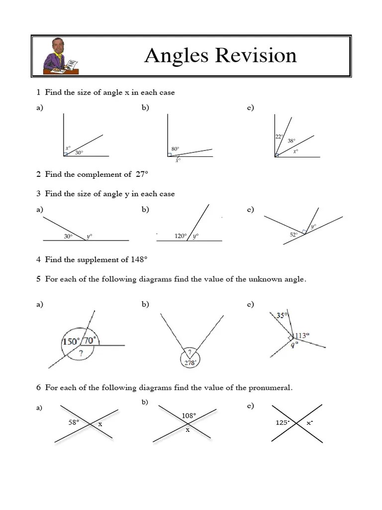 1 Angles Revision Pdf Classical Geometry Metrology