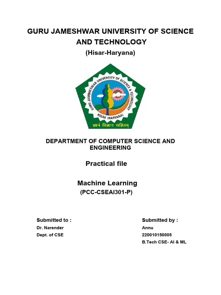 Machine Learning Lab 1 Annu Pdf Machine Learning Regression